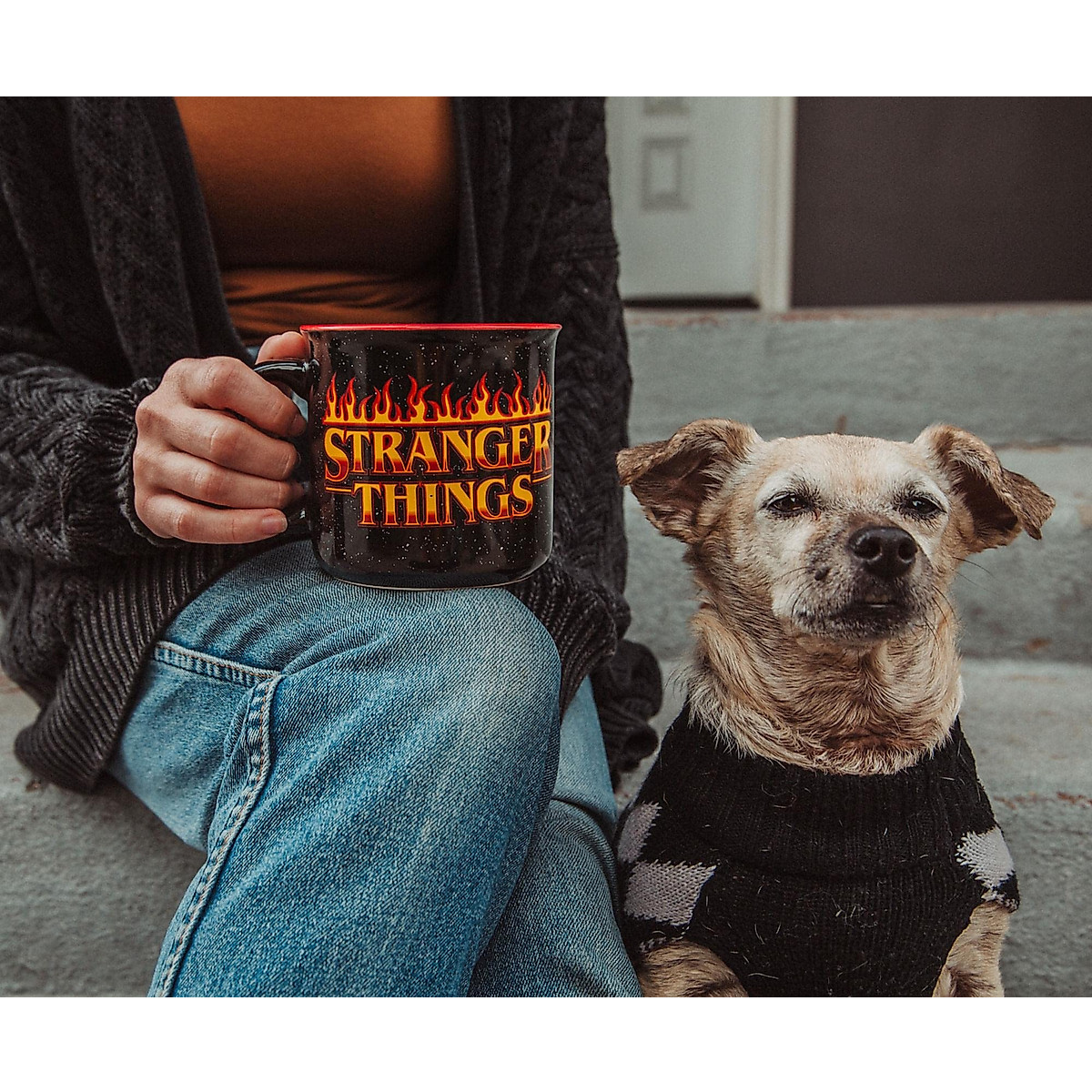 Silver Buffalo Stranger Things Hellfire Club Ceramic Camper Mug, 20 Ounces