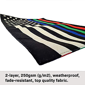 Mogarden Thin Blue Green Red Line Garden Flag, Double Sided 12.5 x 18 Inch, Support Police Military and Firefighters, Premium Burlap Small American First Responders USA Yard Flag