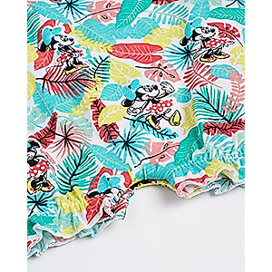 Disney Baby Girls Romper - 2 Pack Ruffled Short Sleeve Baby Jumpsuit Romper - Cozy Baby Clothes for Girls (Newborn/Infant), Size 24M, Minnie Pink Hello Lovely