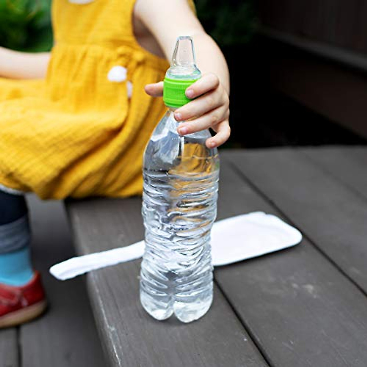 green sprouts Spout Adapter for Water Bottle, Quickly Converts a Standard Bottle into a Sippy Cup, Collar Fits Two Bottle Sizes, One Size