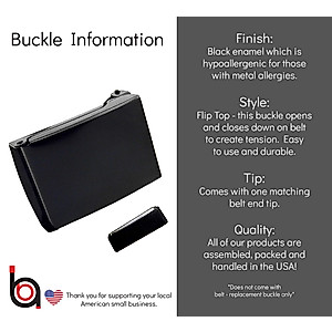 Black Military Flip Top Buckle 1.5 Width Hypoallergenic Finish