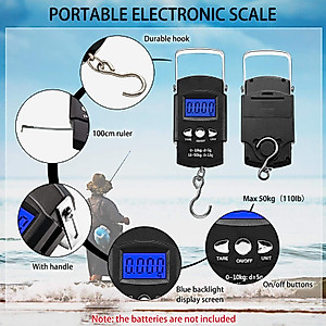 Fish Hook Remover Tools Kit Include 1 Piece Handheld Digital Fish Scale 1 Piece Fish Hook Remover Tool 1 Piece Fish Lip Gripper 1 Piece Fish Plier with Sheath and 2 Pieces Fishing Tool Lanyards