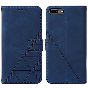 Moment Dextrad for iPhone 8 Plus Case Wallet,iPhone 7 Plus Case,6/6S Plus Case,[Kickstand][Wrist Strap][Card Holder Slots] PU Leather Protective Folio Flip Cover (Blue)