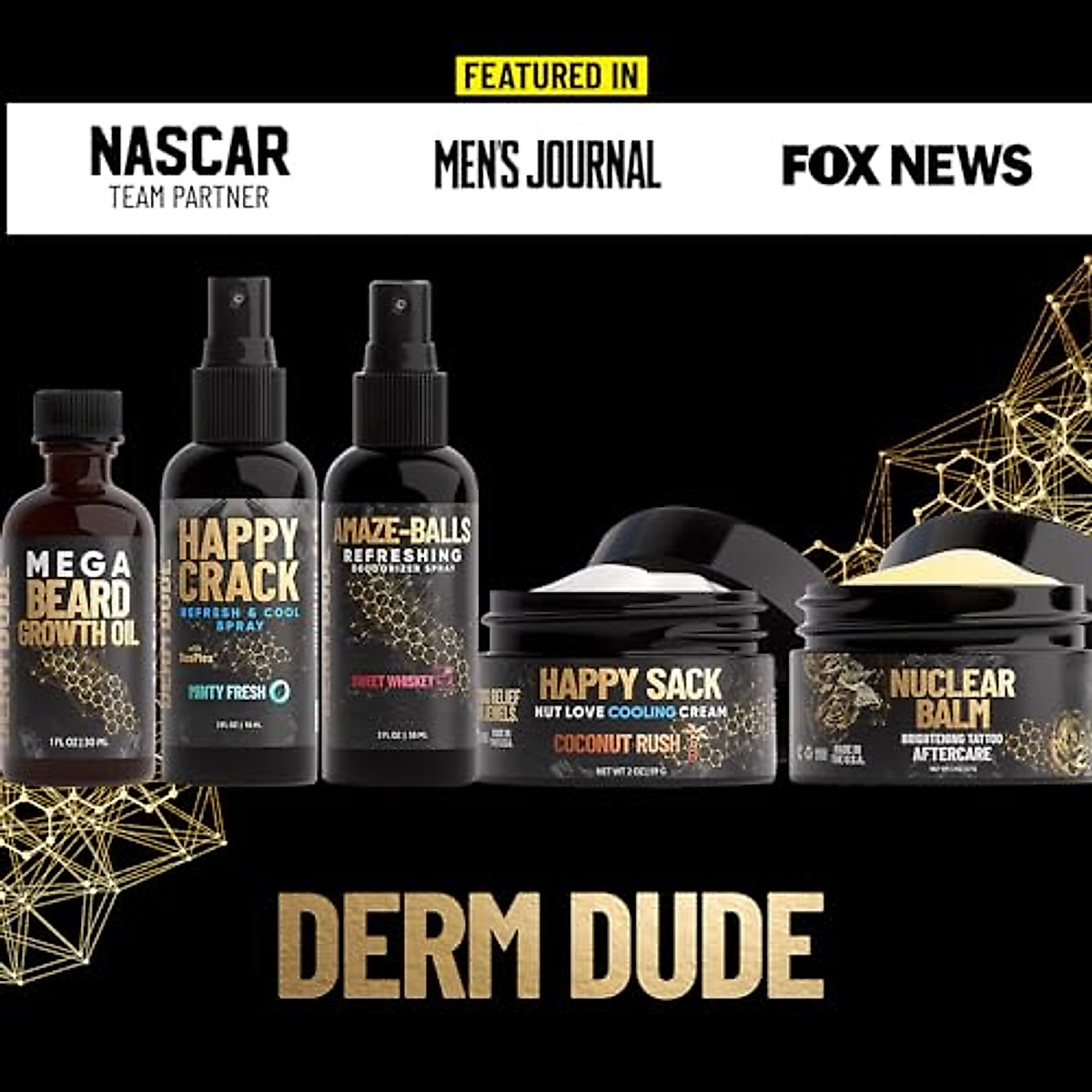 Derm Dude Power Pair Set | Happy Sack Ball Deodorant Anti Chafing Cream & Happy Crack Butt Spray | With All-Natural DeoPlex for Odor Control - Coconut Rush & Minty Fresh