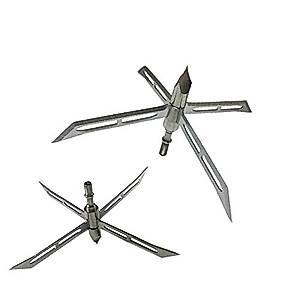 LEOBEE 9 Pcs Turkey Hunting Arrow Head 4" 200 Grain 4 Blade Huge Cut Broadhead for Crossbow Compound Bow.
