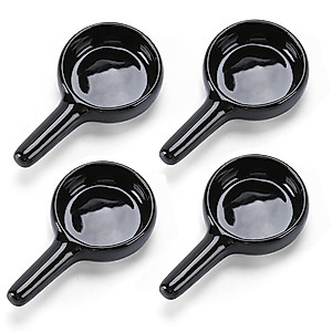 4Pcs Ceramic Candle Spoon Tray Holder Tealight Wax Warmer Little Candle Spoon Replacement Fragrance Aromatherapy Furnace Accessories, Black