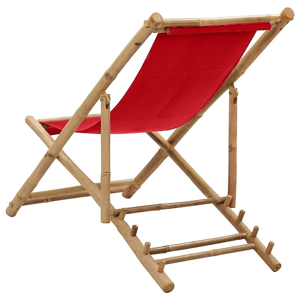 YAFF Deck Chair Bamboo and Canvas Red-3020
