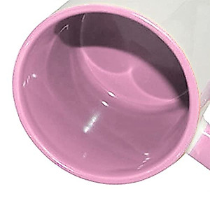 MR.R 11oz Sublimation Blank Coffee Mugs,Cup Blank White Mug Cup with Pink Color Mug Inner and Handle,Set of 6