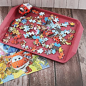 Leendines Plastic Food Serving Trays, 6 Packs Cafeteria Trays