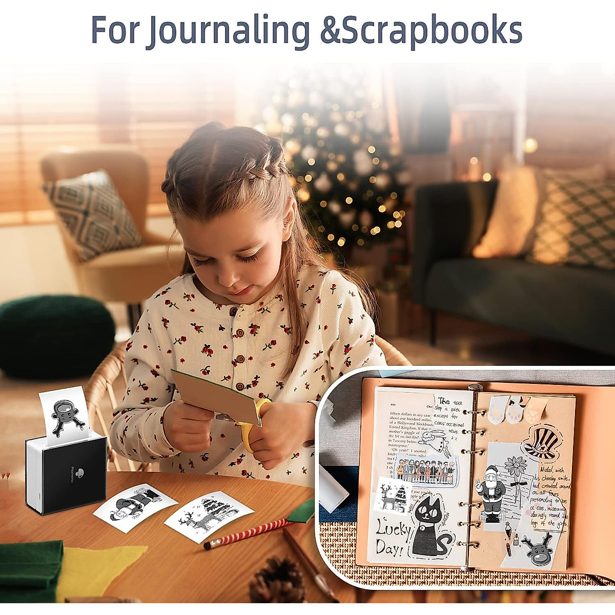 Phomemo Mini Bluetooth Mobile Printer - M02 Pocket Thermal Printer Portable Hand-held Ink-less Printers, Compatible with iOS/Android for Learning, To-do Lists, Journals, Planners, Scrapbooks, Labeling