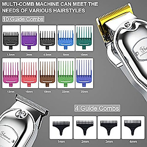 Hatteker Hair Clipper for Men IPX7 Waterproof Cordless Barber Clipper for Hair Cutting Kit with T-Blade Trimmer Beard Trimmer Kids Clipper Professional USB Rechargeable