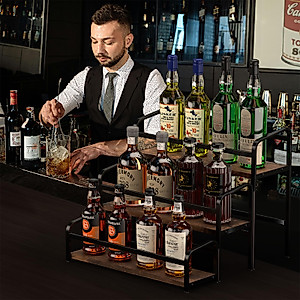 Coffee Syrup Organizer 3-Tier, 12 Bottles Capacity Syrup Rack for Coffee Bar Station, Wine Rack for Countertop, Tiered Spice Racks for Cabinet, Bottle Display Shelf Magnetic one-Step Installation