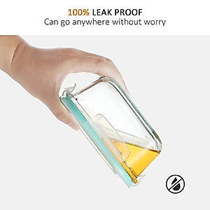 YEBODA Glass Food Storage Containers with Airtight Snap Locking Lids BPA Free Meal Prep Container Set For Home Kitchen Restaurant - Freezer, Microwave, Oven, Dishwasher Safe [28oz, 4 Pack]