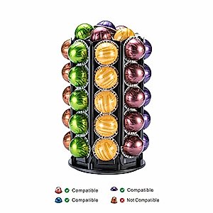 Rice rat for Nespresso Vertuo Pod Holder Carousel Vertuoline With Central Additional Pods Storage (Carousel-50+ Pods)