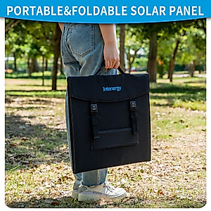 Intenergy 100W 12V Foldable Solar Panel – Monocrystalline Portable Charger for Camping, Laptop & Smartphone with 5V USB & 18V DC Output