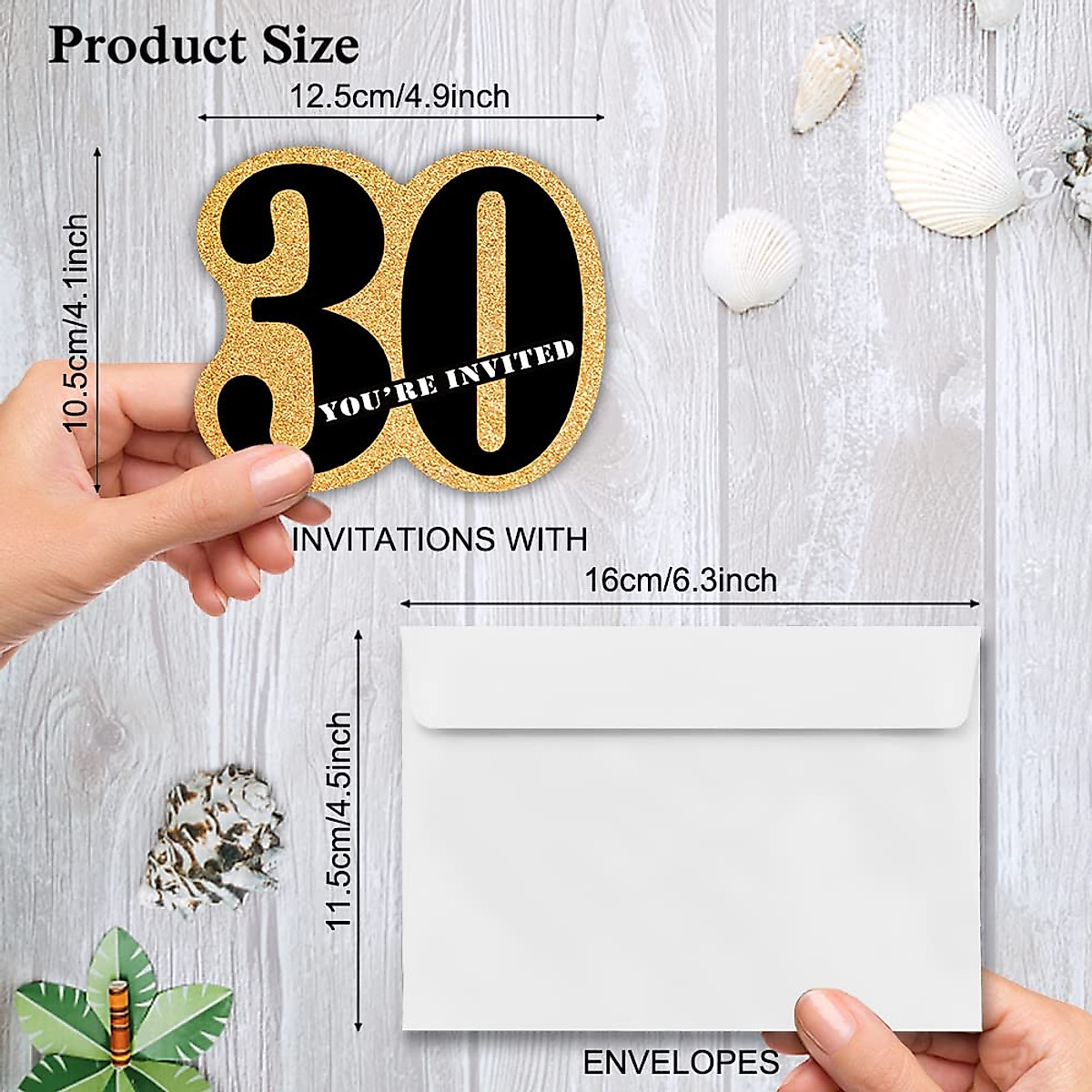 Haizct 15 Pack 30th Birthday Party Invitations With Envelopes,30th Party Invitations,30th Celebration,Birthday Party Invitations Cards For Adults