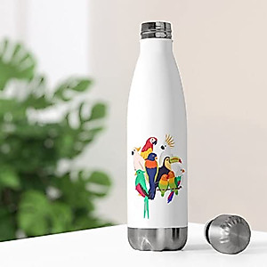 20oz Insulated Bottle Humorous Cockatiel Parakeet Radiant Birds Flocks Enthusiast Novelty 20oz