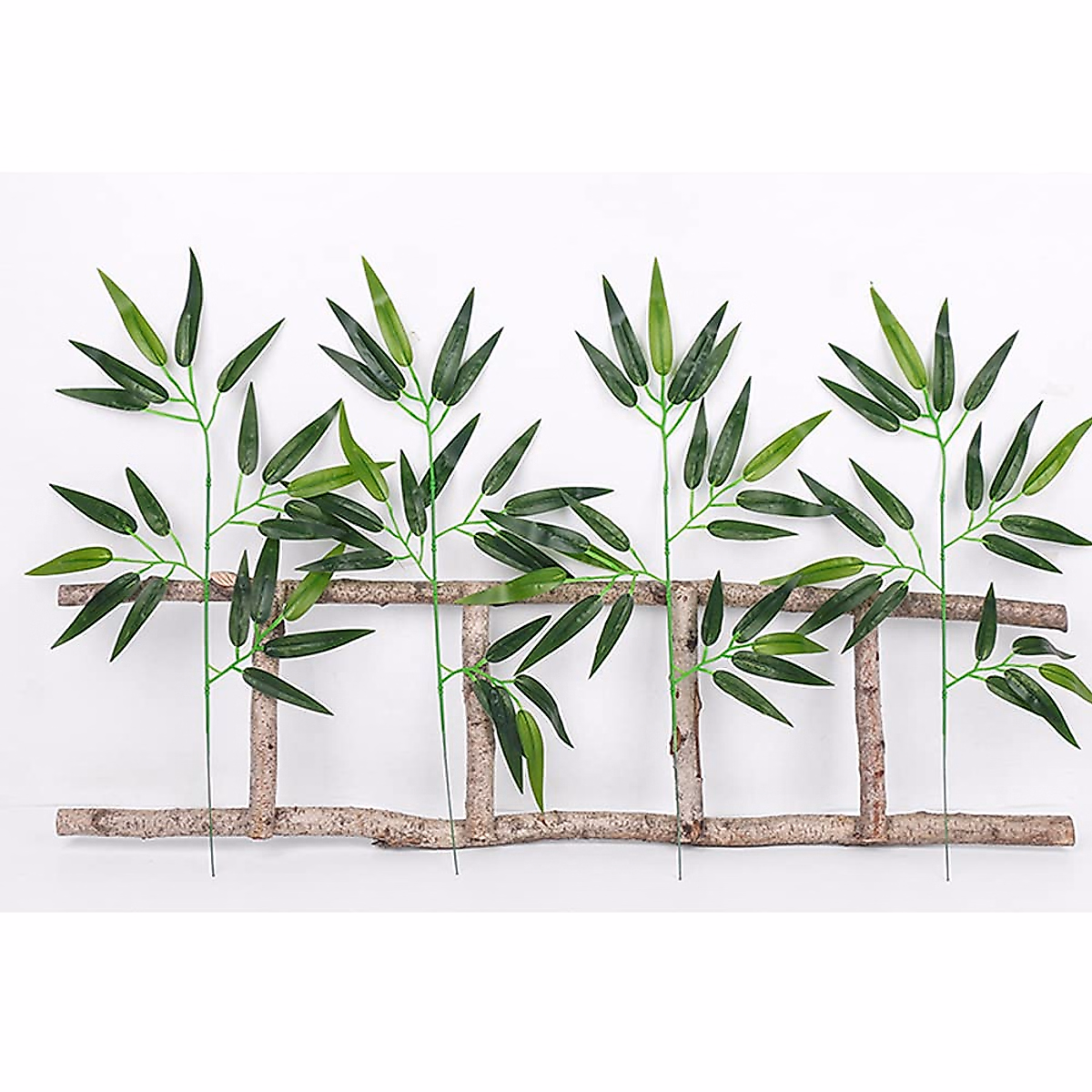 LUCKYTTTOO Artificial Plants Artificial Greenery Stems Fake Outdoor Plants Bamboo Leaves 2Pcs for Farmhouse Home Garden Wedding Indoor Outside Decor (ZHUYE)