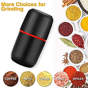 Herb Grinder Electric, Turimon Large Herbal/Coffee Grinders / Mill / Crusher for Spice and Herbs With Cleaning Brush - Black - 4.2 oz Capacity
