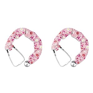 Gomyblomy Daisy Pink Ribbon Stethoscope Cover Pink Stethoscope Cover Scrunchie Stretchy Stethoscope Cover Sleeves for Nurse Doctors 2 Pack Stethoscope Accessories
