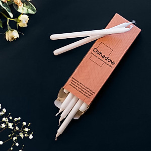 OLEEK Taper 1/2 inch Candles - Pack of 10 Unscented, 8 Inch Tall Candles - 1/2 inch Candles - Taper Candle - 1/2 inch White candlesticks