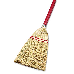 Boardwalk 951TCT Lobby/Toy Broom, Corn Fiber Bristles, 39-Inch Wood Handle, Red/Yellow, 12/Carton