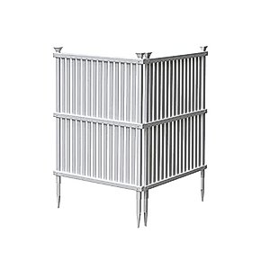 Enclo Privacy Screens ZP19008 Wilmington Vinyl No Dig Privacy Fence Screen Kit, 36in W x 48in H, White, 2 Panels