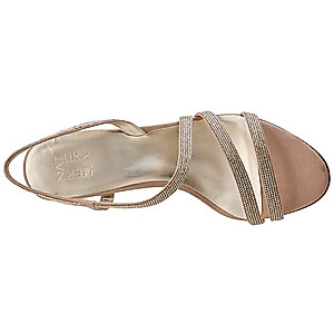 Naturalizer Womens Vanessa2 Rhinestone Embellished Strappy Heeled Sandal ,Creme Brulee Beige,10W