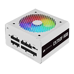 Corsair CX750F RGB, 750 Watt, 80 PLUS Bronze, Fully Modular RGB White Power Supply