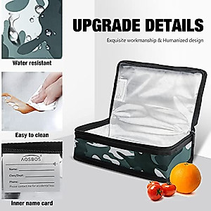 Aosbos Insulated Lunch Bag for Small Lunch Box for Men Women Compact Lunch Bags Mini Food Storage Bag Flat Cooler Bag Thin Lunchbox Reusable Sandwich Bags Portable Snack Bag Tiny Thermal Bag