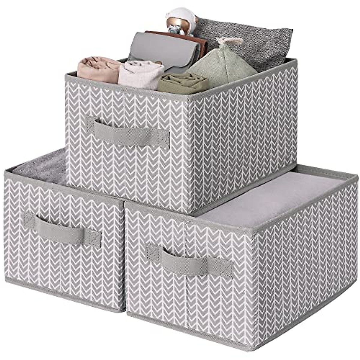 GRANNY SAYS Bundle of 3-Pack Rectangular Large Storage Bins & 3-Pack Rectangular Medium Storage Bins