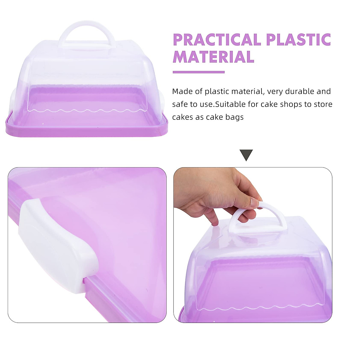 LIFKOME Portable Cake Carrier Handle Cake Container Holder Lid Cake Stand Transport Storage