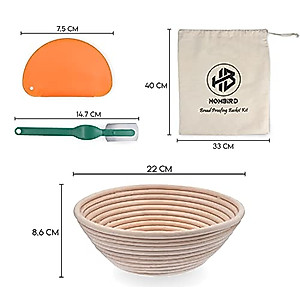 Banneton Bread Proofing Basket Set 9 Inch Sourdough Basket Bread Basket Proofing Banneton Proofing Basket for Bread Baking Sourdough Proofing Basket Bread Making Tools and Supplies Banneton Basket