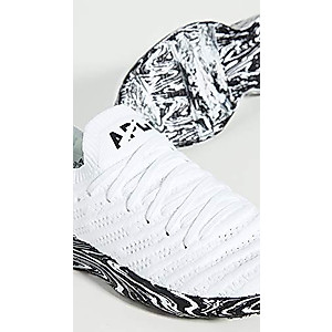 APL: Athletic Propulsion Labs Women's Techloom Wave Sneakers, White/Black/Marble, 9.5 Medium US