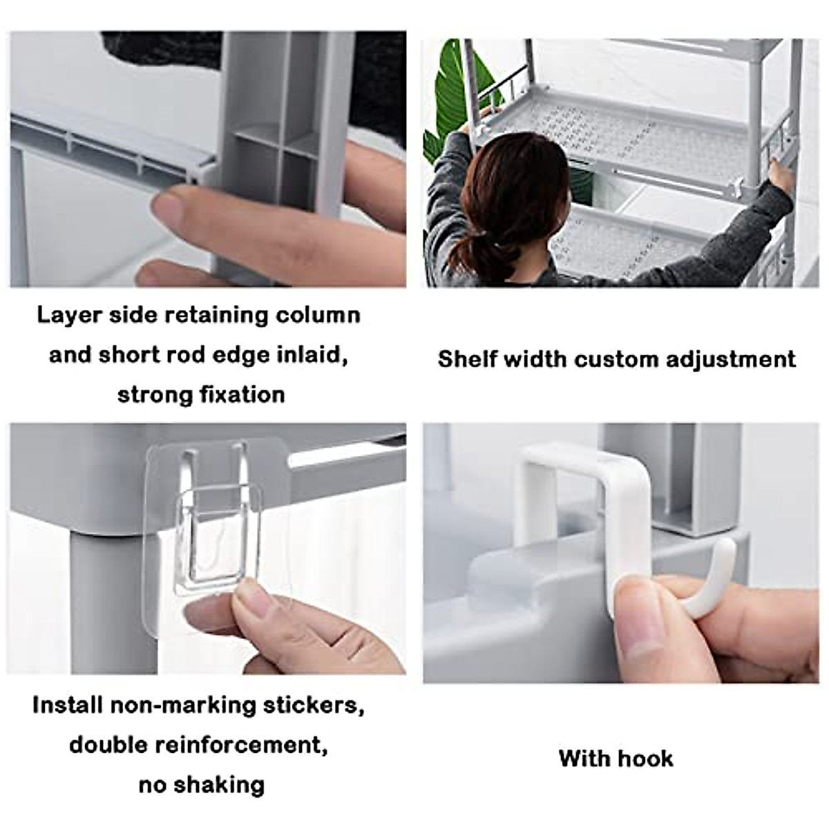 Articles for daily use Above Washer Dryer Adjustable Storage Shelf, 2-Tier Space Saving Rack Bathroom Organizer, Laundry Room Shelving Units Over The Washing Machine White
