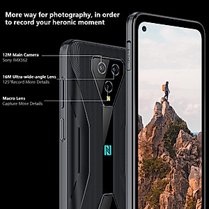 Blackview 5G Rugged Smartphone Unlocked, BL5000 Dual SIM Rugged Unlocked Phones, 8GB+128GB, Android 11, 30W Fast Charge 4980mAh Battery, 16MP+12MP Camera,6.36" HD, IP68/IP69K Waterproof Phone,GPS,NFC
