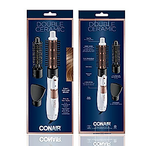 Conair Double Ceramic 3-in-1 Hot Air Brush, Dry as You Style