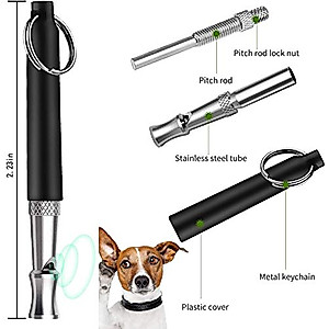 PILONG 2 Pack Dog Whistle, Dog Whistle to Stop Barking Neighbors Dog, Adjustable Ultrasonic Silent Dog Whistle, Professional Recall Dog Training Whistles with Lanyard