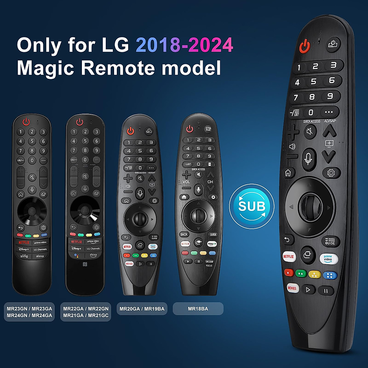 Voice Magic Remote AKB75855501 for LG OLED QNED NanoCell Webos Smart TV Magic Remote Control Replacement AN-MR20GA MR19BA MR18BA MR650A, with Pointer Function