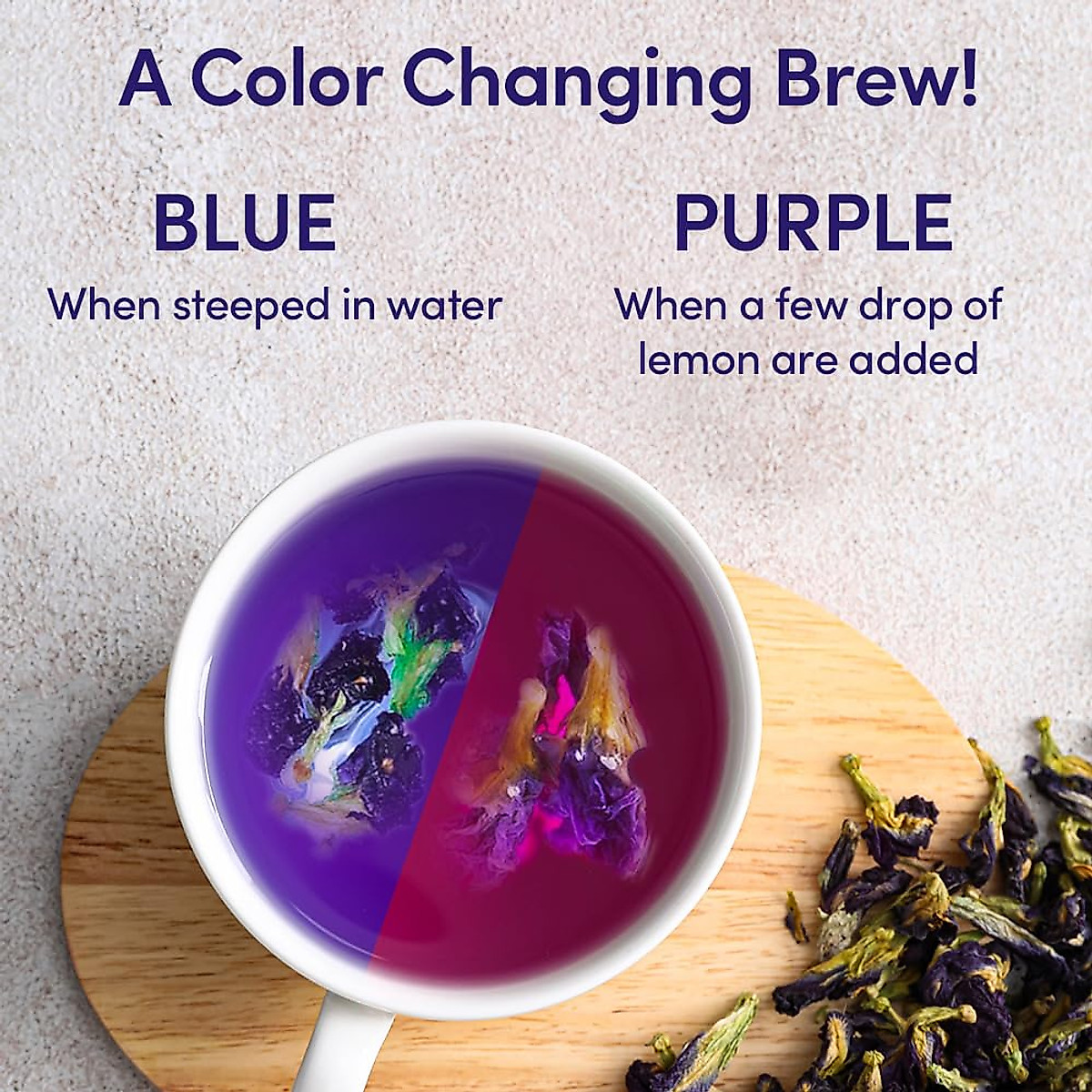 VAHDAM, Butterfly Pea Flower Tea Bags (40 Pyramid Tea Bags) Vegan, Non-GMO | Delicate & Earthy | Direct From Source - Plant Based Biodegradable Tea Bags | Brew Iced Tea, Cooking, Mocktails & Cocktails