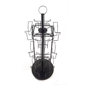 Fixtrue Displays 5 x 7" Rotating Greeting Card Display w/Sign Clip, Pocket Size: 5.8" Wide X 4.6" High, 12 Pockets. - Black 11701