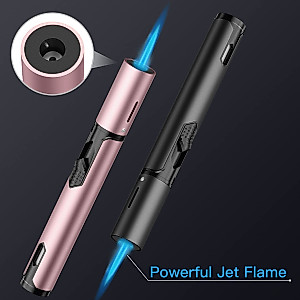 Torch Lighters, Candle Lighters 2 Pack, Butane Lighters, Multipurpose Windproof Butane Refillable Gas Torch Lighter, Jet Flame Mini Torch Lighter for Grills, Fireplaces, Camping. (Butane Not Included)