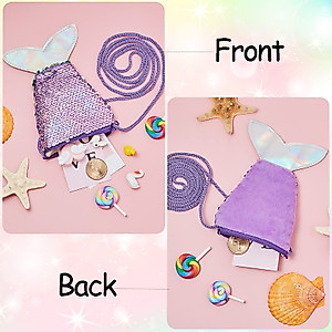 30 Pcs Mermaid Tail Coin Purse for Girls Mermaid Party Favors Mermaid Sequin Coin Purse for Kids Girls Mermaid Birthday Party Decorations