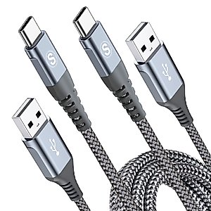AviBrex USB Type C Cable [2-Pack 6.6ft+10ft], Type C iPhone 15 Charger Nylon Braided Cord for iPhone 15 Plus Pro Max Samsung Galaxy S24 S23 S22 S21 S20 S10 S9 S8 Plus,Note 20 10,A71 A51 A32,LG,Moto