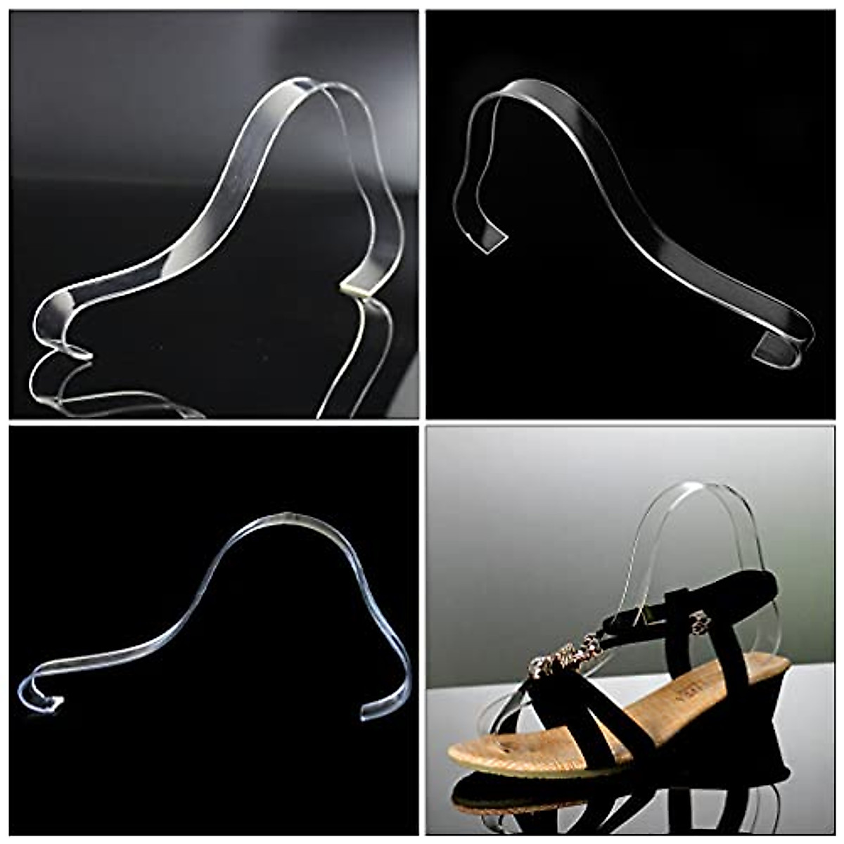 Shelf Bracket 20 Pcs Acrylic Clear Sandal Shoes Display Racks Stand Inserts Holders Shoe Support for Womens Shoes (Transparent) Clear Heels
