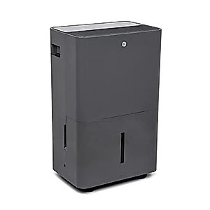 GE Energy Star Portable Dehumidifier, 50 Pint Daily Output with Pump and Drain Hose for Auto or Manual Drainage, Ultra Quiet, Perfect for Basement, Bedroom, Bathrooms, Gray