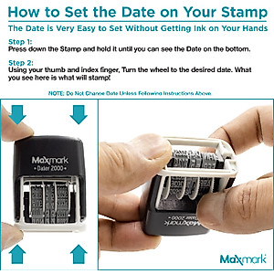 MaxMark Dater 2000 Self Inking Date Stamp - Black