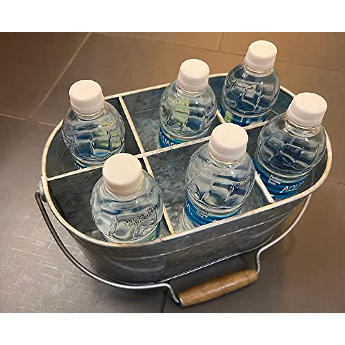 Hosley's Galvanized Carry All Kitchen Utensil Caddy Serve Ware 13 Inch Long. Ideal for Party Garden Patio. O4