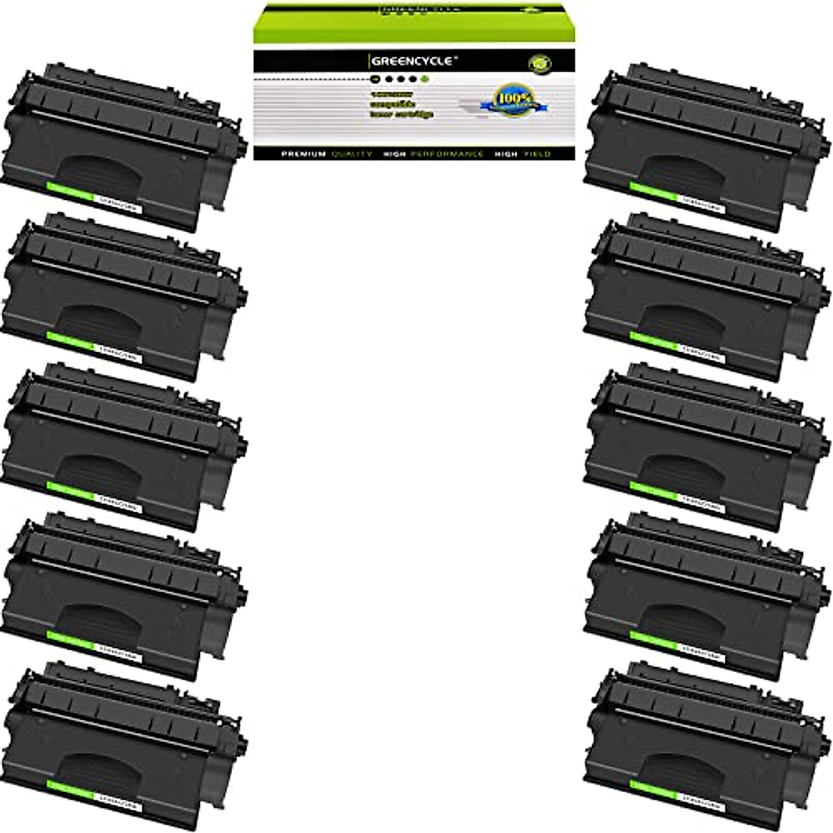 greencycle 10 Pack Compatible for HP 80X CF280X High Yied Black Toner Cartridge Replacement for Laserjet Pro 400 M401dne Pro 400 M401n Pro 400 M401dw Pro 400 MFP M425dn Series Printers