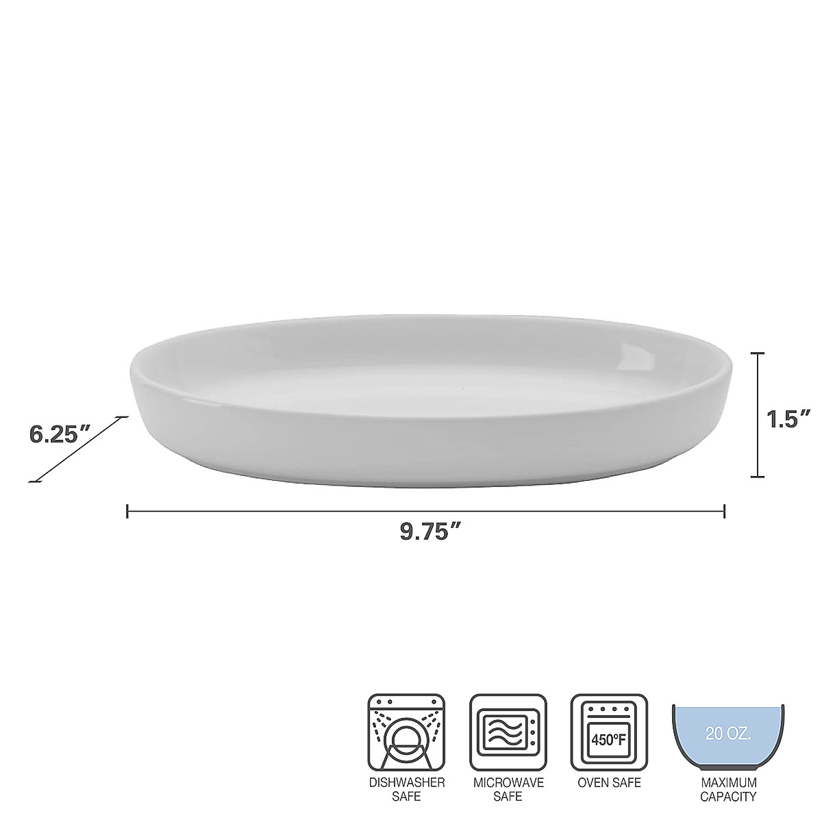 Pfaltzgraff Burrito Oval Set of 2 Bowls, 9.75-Inch, White